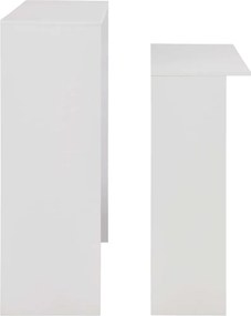 Barový stůl se 2 stolními deskami bílý 130 x 40 x 120 cm 280217