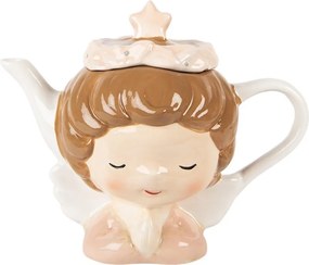 Keramická konvička na čaj hlava dívky s čelenkou - 21*12*16 cm / 650 ml