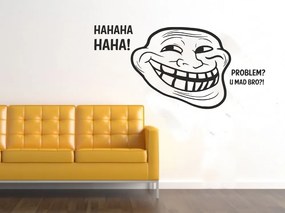 WALLVINIL Samolepky na zeď - Meme Troll Face Haha Barva: Béžová, Velikost: 75x36 cm