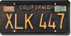 Americká SPZ California 1963 Black XLK 447