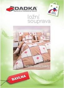 Bavlněné povlečení Tulipán světle hnědé 140x200, 70x90 cm