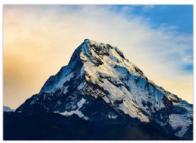 Skleněný obraz zasněžených hor, Nepál (70x50 cm)