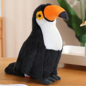 LEAN Toys Plyšový tukan maskot plyšová hračka bílý 35 cm