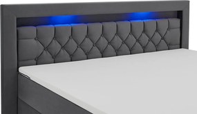Juskys Postel boxspring Leona se sametovým potahem Barva: béžová, Velikost: 140 cm