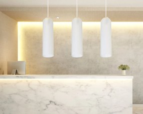 Toolight - Skleněná závěsná lampa APP665-1CP, bílá-zlatá, OSW-04661