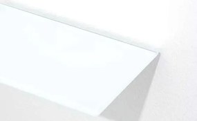 Amirro Bílá polička COVER 60 x 12 cm ze skla lacobel, bez úchytů 100-029