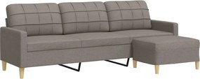 3místná pohovka s podnožkou taupe 210 cm textil 3278256