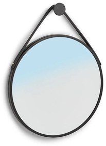 Kulaté nástěnné zrcadlo v kovovém rámu, Ø 40 cm