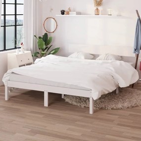 Rám postele bílý masivní borovice 160 x 200 cm,  810158
