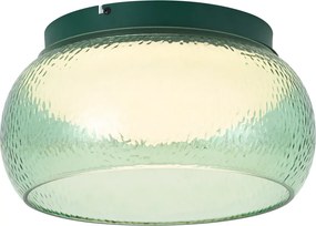 Art Deco Stropní svítidlo zelené se sklem vč. LED 3-krokové stmívatelné - Thimble