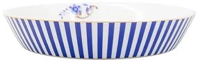 Pip Studio Royal stripes hluboký talíř ∅21,5cm, bílo-modrý (Hluboký porcelánový talíř)