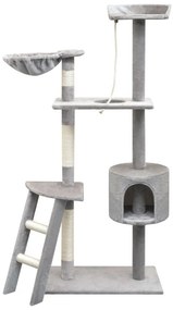 Škrabadlo pro kočky se sisalovými sloupky, 150 cm, šedá 170485
