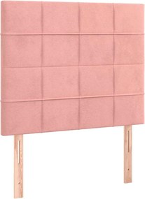 Box spring postel s matrací růžová 80 x 200 cm samet 3129182