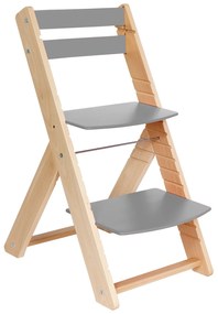 Wood Partner Rostoucí židle Vendy - natur lak / šedá