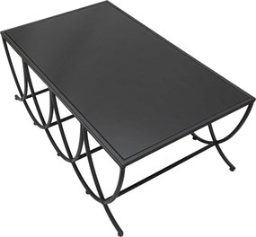 Konferenční stolek Mauro Ferretti Walter 100x60x40 cm, černá/zrcadlo