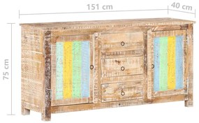 vidaXL Příborník 151 x 40 x 75 cm hrubé akáciové dřevo