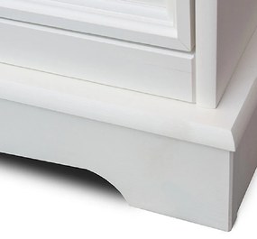 Massive home | Bílá vysoká komoda z masivu Belluno Elegante s dubovou deskou