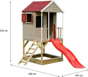 Marimex | Dětský dřevěný domeček Marimex Veranda se skluzavkou | 11640361