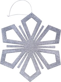 Vánoční ozdoba vločka II, pr. 40 cm, stříbrná, překližka, venkovní