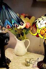 Stolní lampa Tiffany Peacock - Ø 40*68 cm