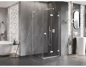 Mexen Lunar-F L, sprchový kout pravý 90 x 90 cm, 8mm čiré sklo, bílý profil, 836L-090-090-20-00-P