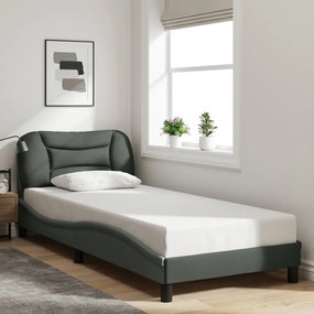 Rám postele bez matrace Hvar tmavě šedá 80 x 200 cm textil 3207731