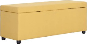Lavice s úložným prostorem 116 cm žlutá polyester 281324