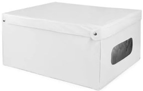 Skládací úložná krabice s víkem Compactor SMART 4, bílá PVC - 50 x 40 x 25 cm