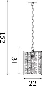 Searchlight 6581-1AB Závěsné glamour svítidlo BIJOU patina, průměr 22cm