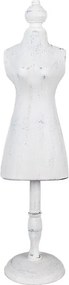 Bílá antik dřevěná dekorace figurína Mannequin - 13*11*51 cm