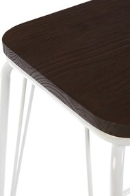 Bílá/v tmavě přírodní barvě stolička z jilmového dřeva District – Premier Housewares