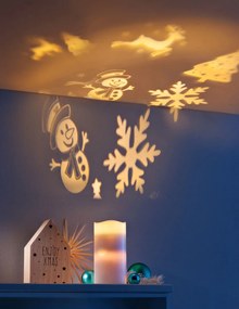 LED svíčka s projektorem, 9 motivů