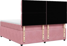 Box spring postel s matrací růžová 180x200 cm samet 3292417