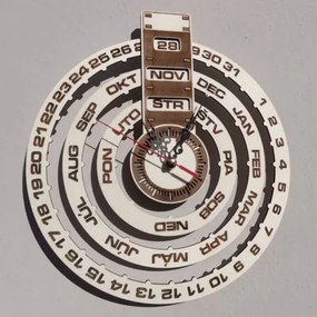 Dřevěný kalendář, nástěnné hodiny gravírované laserem I SENTOP PR0161 HODINY PREGLEJKA SK