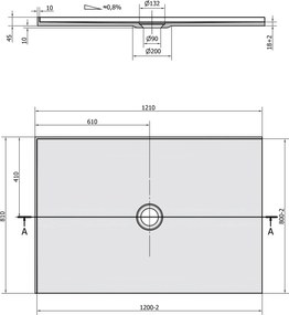 Polysan MIRAI 120 x 80 cm sprchová vanička obdélníková z litého mramoru 73177 levá