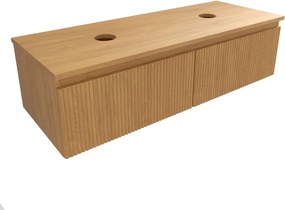Koupelnová skříňka s krycí deskou SAT Evolution 118x30x44,5 cm dub medový mat SATEVO120DMD