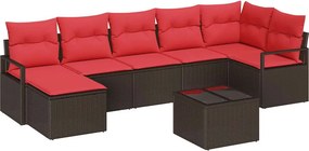 Set pohovek 8 ks Hnědá polyratan 3346484