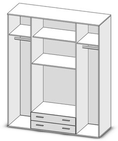 Sconto Šatní skříň SEBA 4 buk