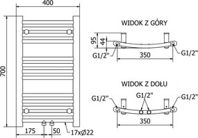 Mexen Ares, topné těleso 500x400 mm, 240 W, bílá, W102-0700-400-00-20
