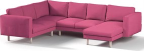 Potah na pohovku IKEA Norsborg rohová, 5-místná se šezlongem barva růžová látka pletený vzor