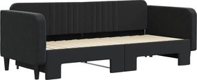 Válenda s přistýlkou černá 90 x 200 cm samet 3197067