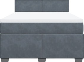 Box spring postel s matrací tmavě šedá 160x200 cm samet 3288649