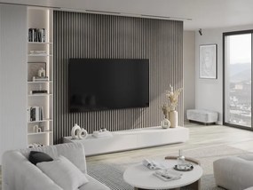 Mexen Lam-B, akustické stěnové lamely 275 × 30 cm, HDF deska 4 mm, technická dýha, dub stříbřitý, S100-275307-3015-007