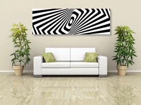 Obraz černobílá iluze - 135x45 cm