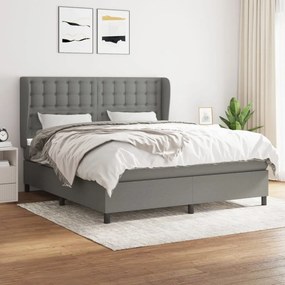 Box spring postel s matrací tmavě šedá 160x200 cm textil 3128294
