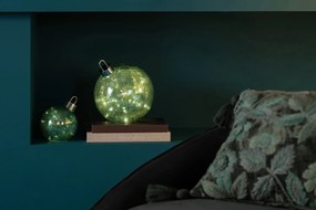 Zelená skleněná LED koule – 15*15*17,5 cm