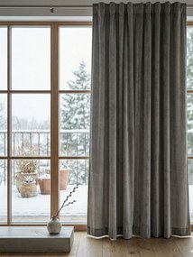 Sinsay - Dlouhá závěs na pásce s sametovým lemem - šedá