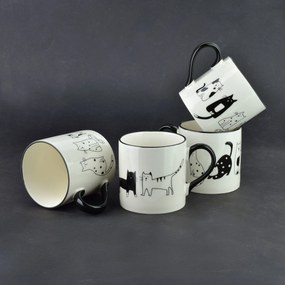 Porcelánový hrnek COTTELLO II. 370 ml bílý/černý