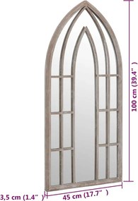 Zahradní zrcadlo pískové 100 x 45 cm železo pro použití venku 318353