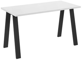 Jídelní stůl industriální Kleo - 138x67 cm - bílá